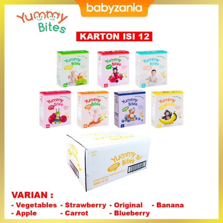 Yummy Bites Rice Cracker Snack Bayi 50 gr - Karton isi 12 | Lazada ...