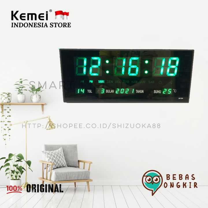 Jam Dinding LED Digital Alarm Clock Jam Meja Dekorasi Hiasan Dinding ...