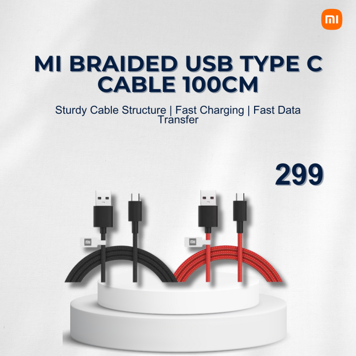 Xiaomi Redmi Braided USB Type-C Cable 100cm | Up to 3A Fast Charging 1 ...