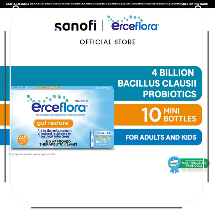 Erceflora Gut Restore Probiotic Supplement 10 Bottles x 5ml - For Kids ...