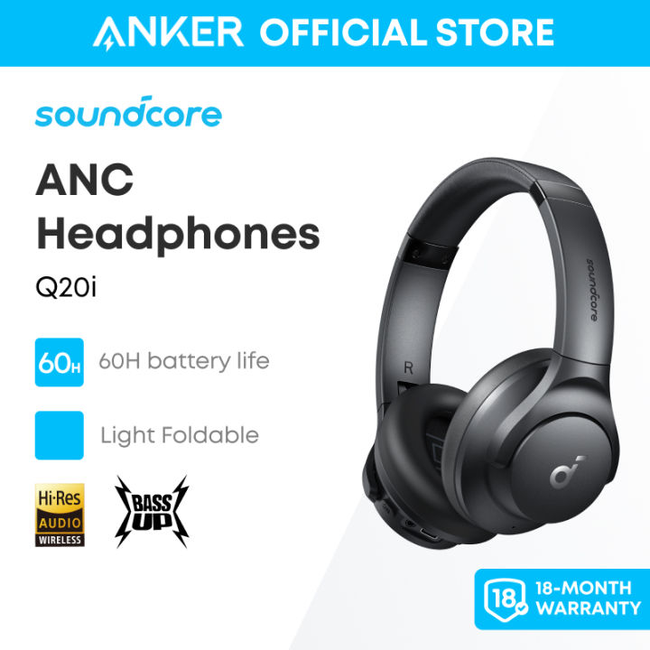 Soundcore by Anker Q20i Bluetooth Headphones with Mic Hi-Res Hybrid ANC ...