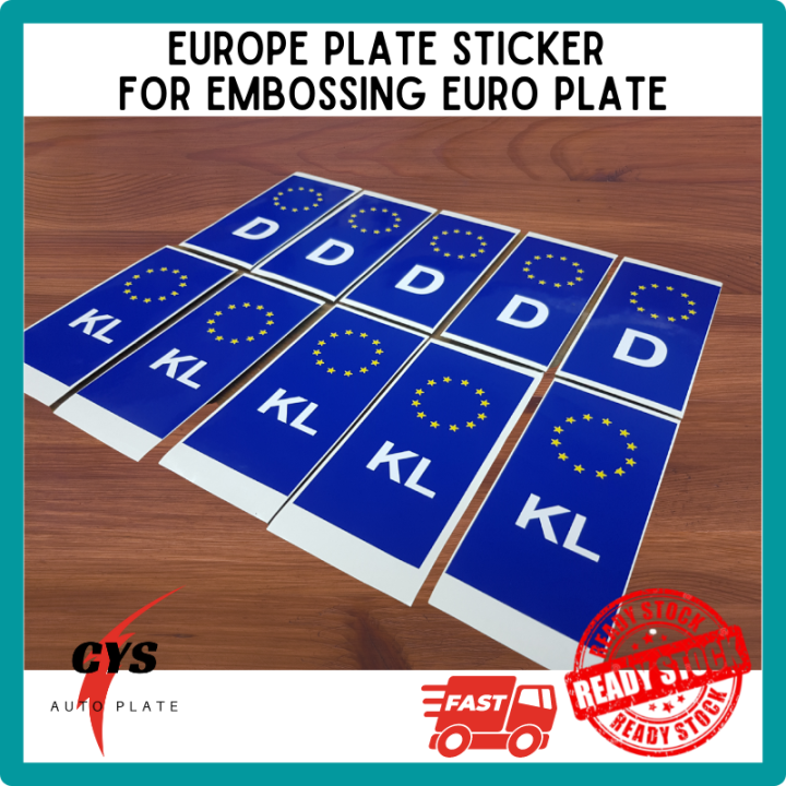 Europe Plate Sticker for Embossed Euro Plate | Pelekat Plat Gaya Eropah ...