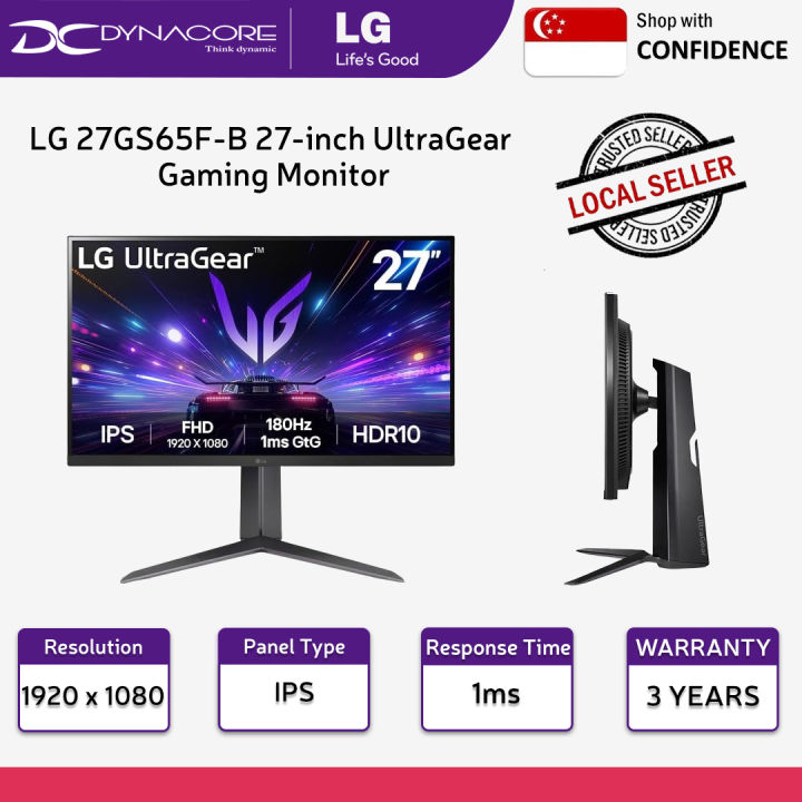 LG 27GS65F-B 27-inch UltraGear Gaming Monitor - IPS, FHD, 180Hz, 1ms ...