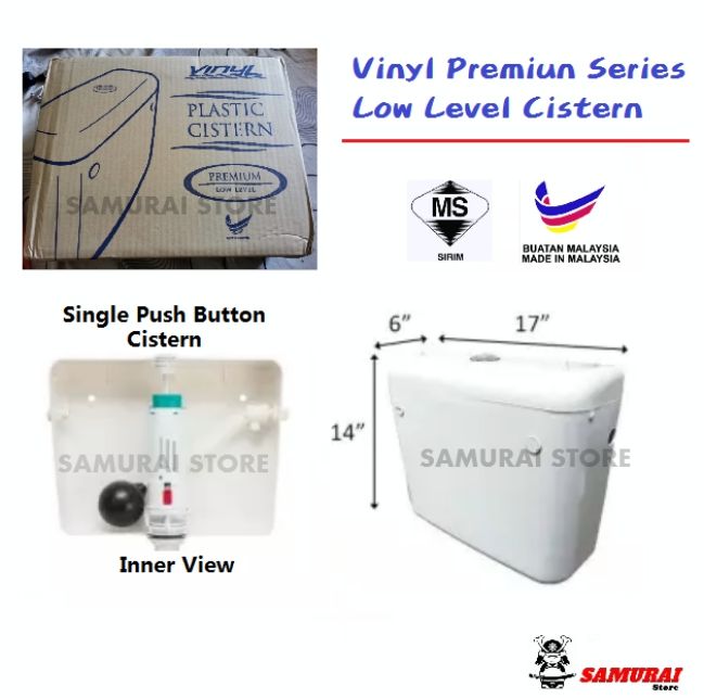 Vinyl Premium Series Single Push Button Cistern Set / Button Tekan ...