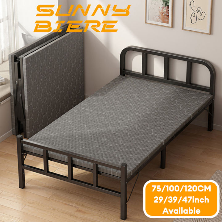 SUNNY BIERE Metal Folding Bed Double/Single Bed Frame | Lazada PH