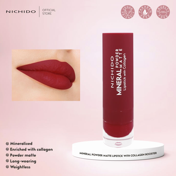 Mineral Powder Matte Lipstick With Collagen Booster - High Spirits ...