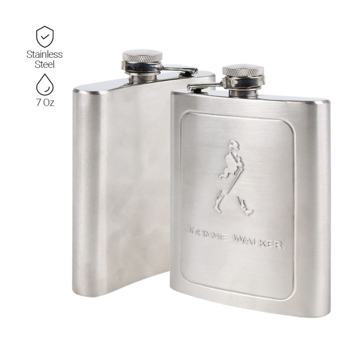 Stainless Steel Hip Flask Johnnie Walker 7 Oz - Silver | Lazada Indonesia