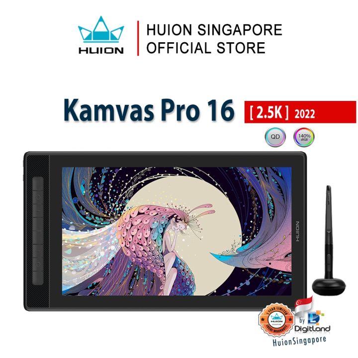 Huion Kamvas Pro 16 2.5k Drawing Tablet Pen Display with Full-Laminated ...