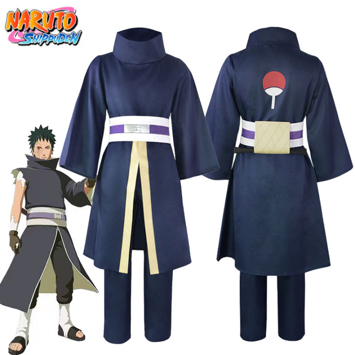 Anime Naruto Uchiha Obito Cosplay Costume Uchiha Sasuke Kimono Full Set ...