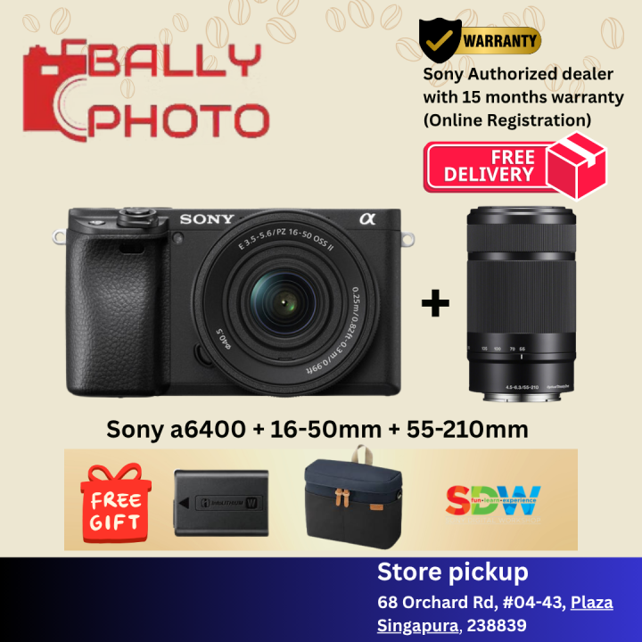 Sony Alpha ILCE-6400K/ A6400 Mirrorless Digital Camera +16-50mm + 55 ...