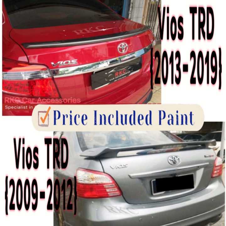 TOYOTA VIOS (2008-2012)/(2013-2018) TRD TOP SPOILER W/LED BRAKE LIGHT ...