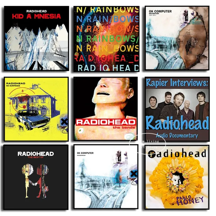 Rock Band Radiohead Album Poster Classic Vintage Canvas Painting HD ...