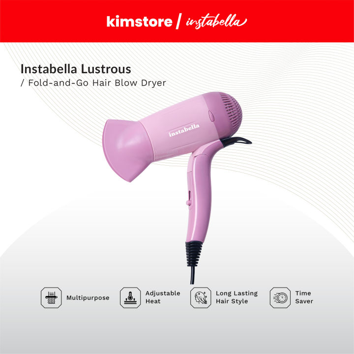 Instabella Lustrous Fold-And-Go Hair Blow Dryer Hd-302 - Plum Purple ...