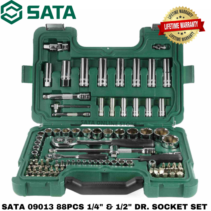(ND) SATA 09013 88PCS 1/4" & 1/2" DR. SOCKET SET / TOOLS SET / TOOL BOX / HAND TOOLS / TOOL KIT ...