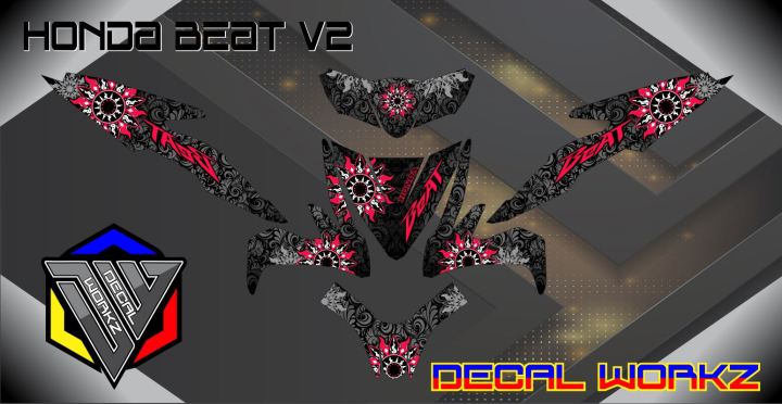 HONDA BEAT V2 STICKER DECALS, BLACK | Lazada PH