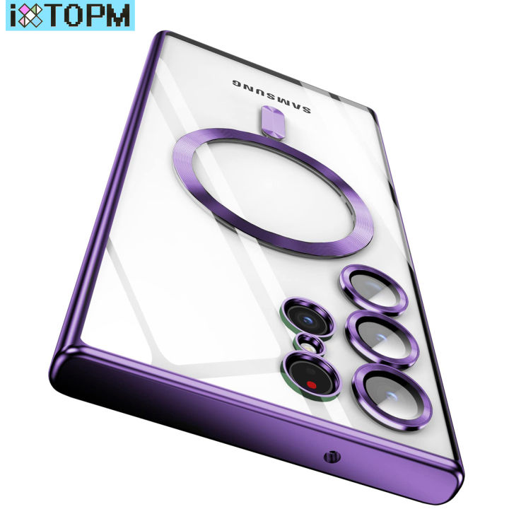 Luxury Magsafe Transparent Silicone Case For Samsung Galaxy S23 S22 S21S20 Ultra Plus Note 20 10 ...