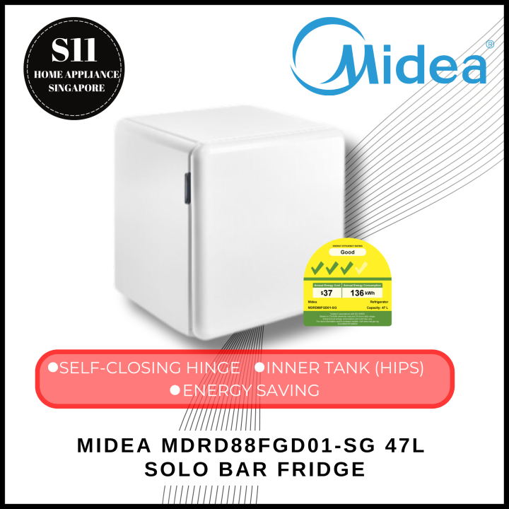 MIDEA MDRD88FGD01-SG 47L SOLO BAR FRIDGE - 2 YEARS MIDEA WARRANTY ...
