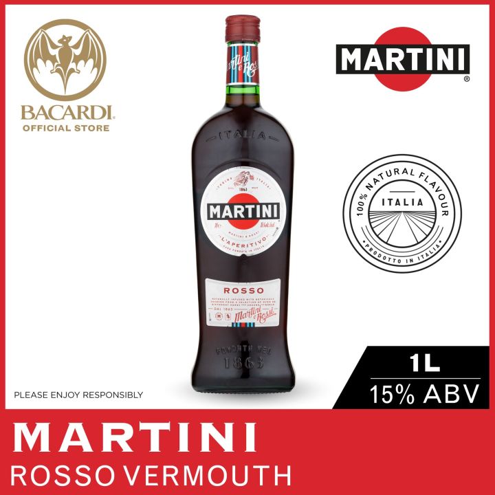 MARTINI Rosso Vermouth - 1L / 100cl, 15% ABV - Fortified Wine Cocktail ...