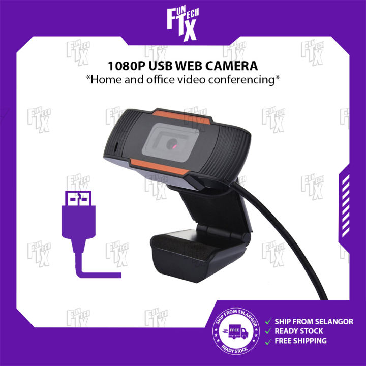 FunTechX USB 2.0 Webcam 1080P PC Web Camera Widescreen Video With ...