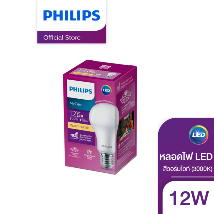 Philips Lighting หลอด LED PHILIPS 12 วัตต์ Warm White E27 (3000K) | Lazada.co.th