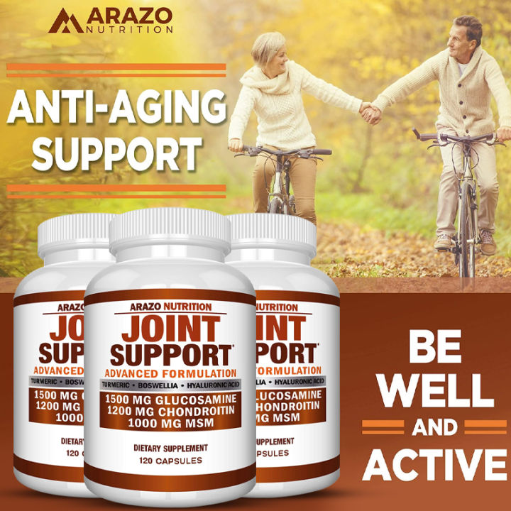 Supplement Containing Glucosamine, Chondroitin, Turmeric & Boswellia - Supports Bone & Joint ...