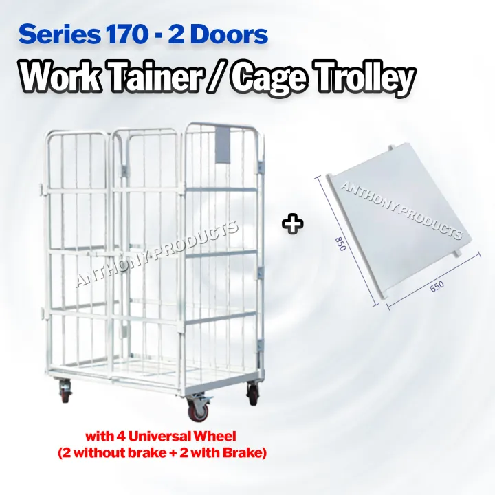 Work Tainer 2 DOORS Trolley Logistic Warehouse Picking Portable Cage ...