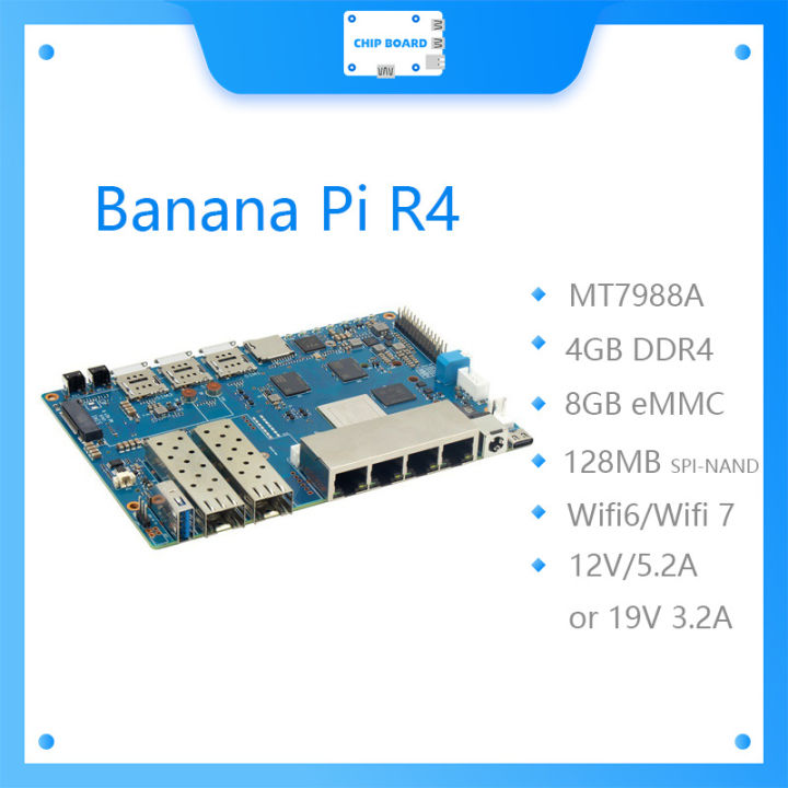 【Official Warranty】 Banana Pi BPI-R4 Wifi 7 Board With MTK MT7988A ...