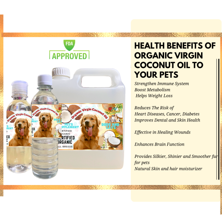 Organic Virgin Coconut Oil Pet Supplement Dog and Cat Boost Immune ...