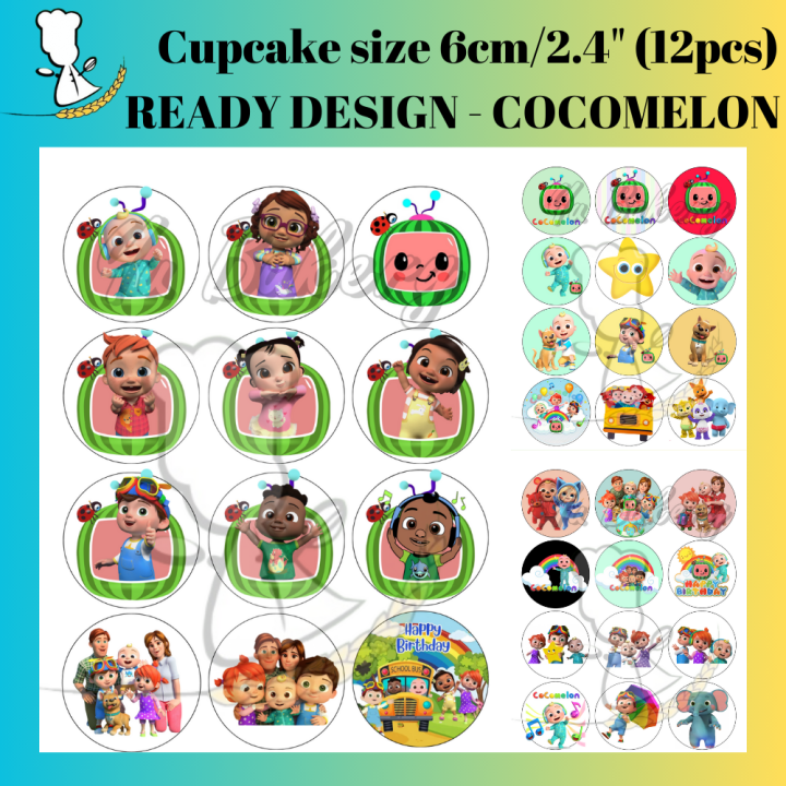 [Ready Image A4] Coco Melon 12pcs 6cm/2.4" Edible Image Icing Image ...