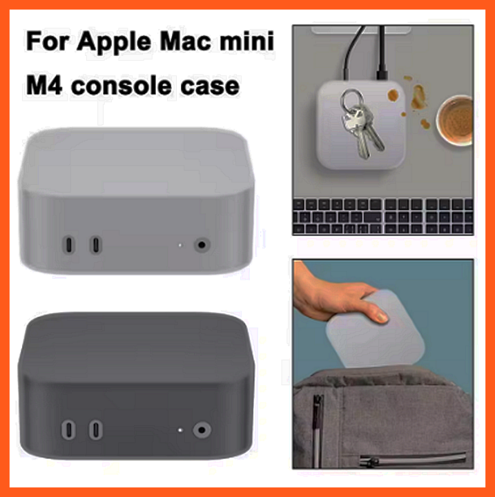 Silicone Protective Case for Mac Mini M4/M4 Pro 2024 Precise Opening ...