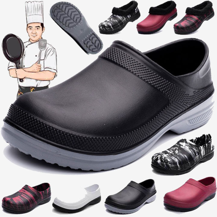 Ready Stock New Men Kitchen Chef Work Shoes Non-Slip Light Waterproof ...