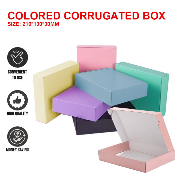 Macaroon Colored Carton Box SIZE: 21*13*3CM Corrugated Cardboard ...