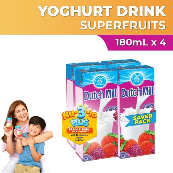 Dutch Mill UHT Yoghurt Drink Superfruits with 4 Mixed Berries Juice ...