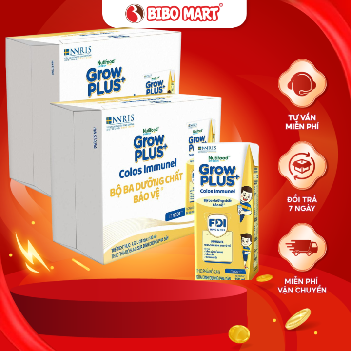 Combo 2 Thùng 24 Hộp Sữa Bột Pha Sẵn GrowPLUS+ Colos Immunel Ít Ngọt ...