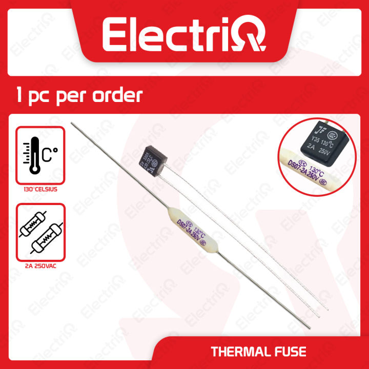Electriq Thermal Cutoff Fuse 130°Celsius 2A 250VAC Ceramic Square ...