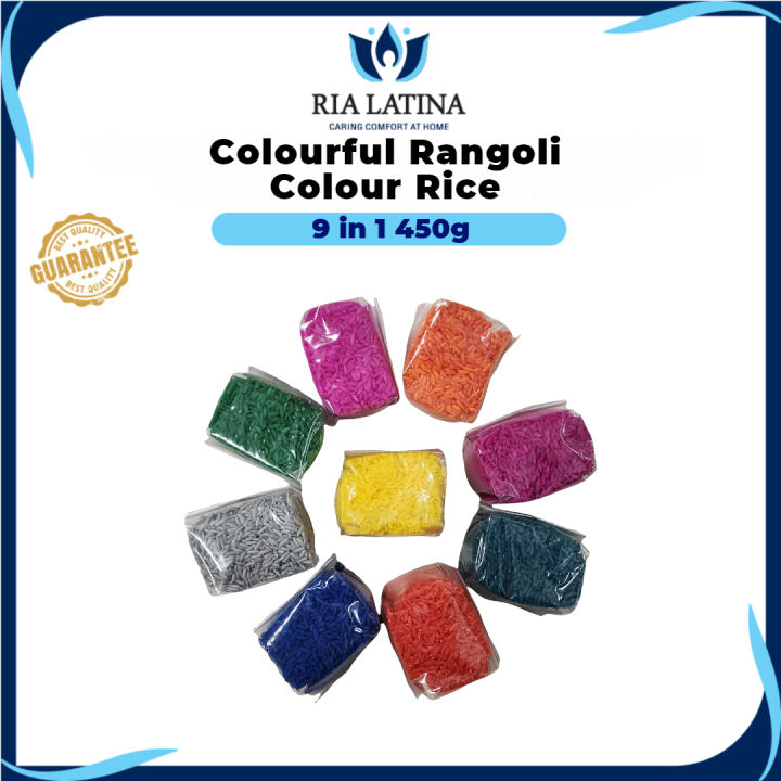Ria Latina Colourful Rangoli Colour Rice / Kolam Arisi 9 in 1 450g ...