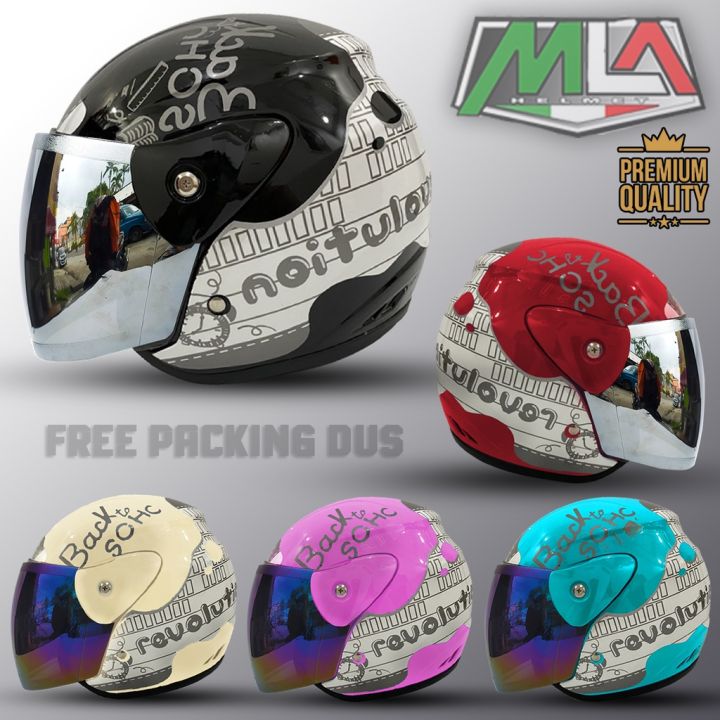 Helm Evo Half Face Model Seperti Helm GM Evolution Motif Note Murah ...