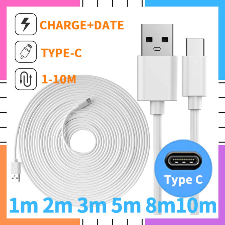 【ready Stock】1m 2m 3m 5m 8m 10m Long Usb Type C Charger Cord Usb C