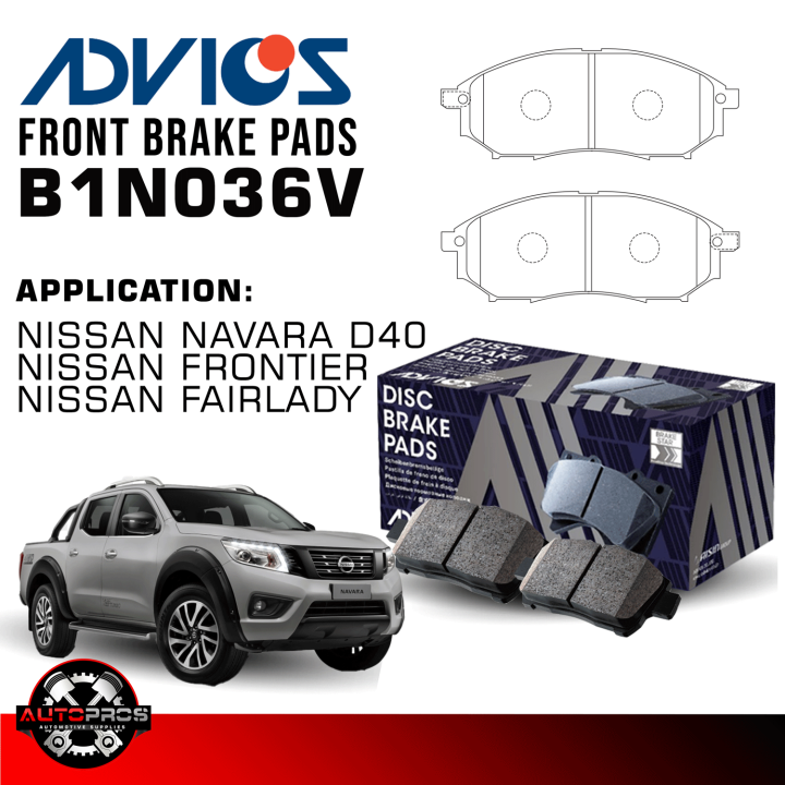 ADVICS Front Brake Pads for Nissan Navara D40 / Nissan Frontier ...