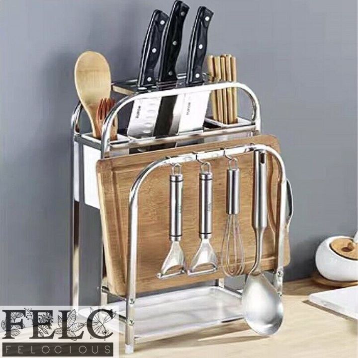 FELC.01 เขียงชั้นวางเครื่องมือชั้นเก็บ ที่วางเขียง สแตนเลส พร้อม ที่ ...