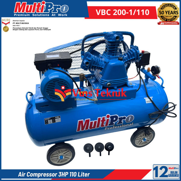 MultiPro VBC 200-1/110 Mesin Kompresor Angin Belt Driver Air ...