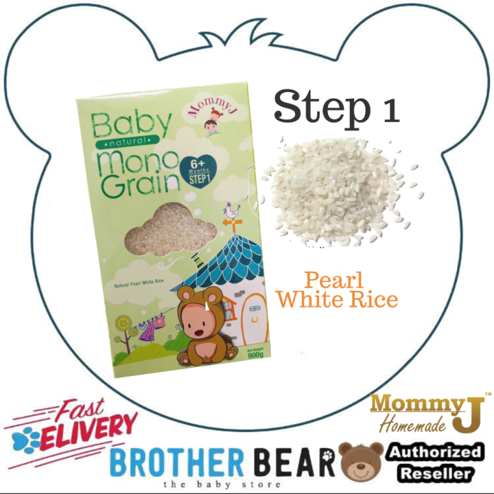 MommyJ Organic Grown Rice / Grains 900g Step 1 - Pearl Rice | BROTHER BEAR® | Lazada