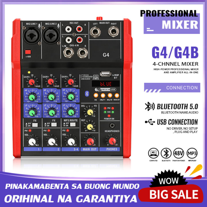 G4B Professional Audio Mixer 4-channel na built-in na EQ/recording mode ...