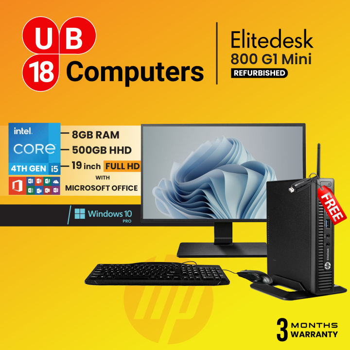 Hp Elitedesk 800 G1 Full Set Desktop, i5 4th Gen, Windows 11 Pro, MS ...