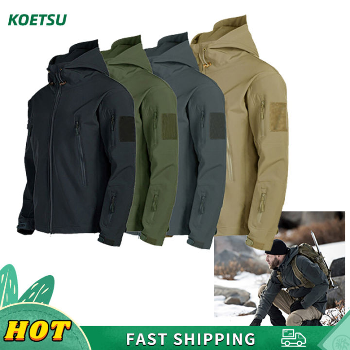 KOETSU 【COD】🧥 Jacket🧥 เสื้อแจ็คเก็ตหนังปลาฉลามกลางแจ้ง เสื้อแจ็คเก็ตแบบ ...