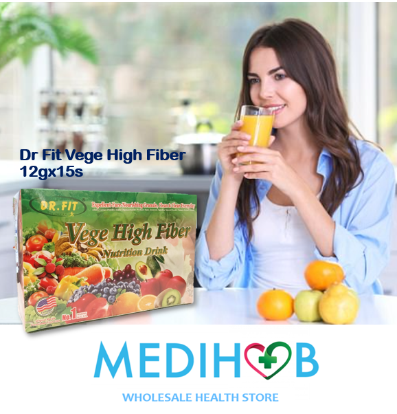 [USA FORMULATION] DR. FIT Vege High Fiber Nutrition Drink 12g (15 ...