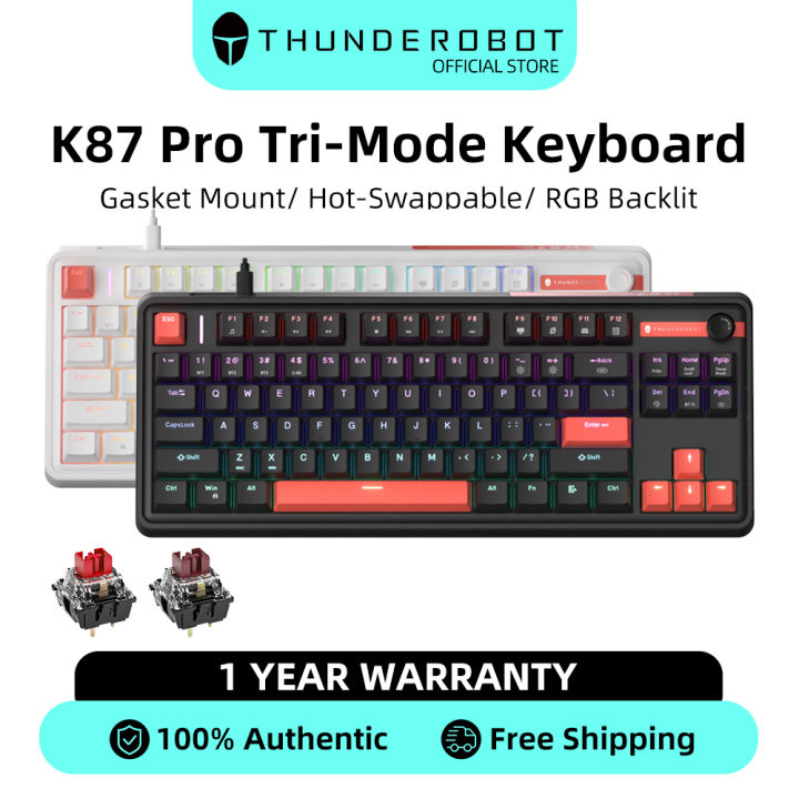 Thunderobot K87 Pro Mechanical Keyboard Tri-Mode Wired 2.4G Bluetooth ...