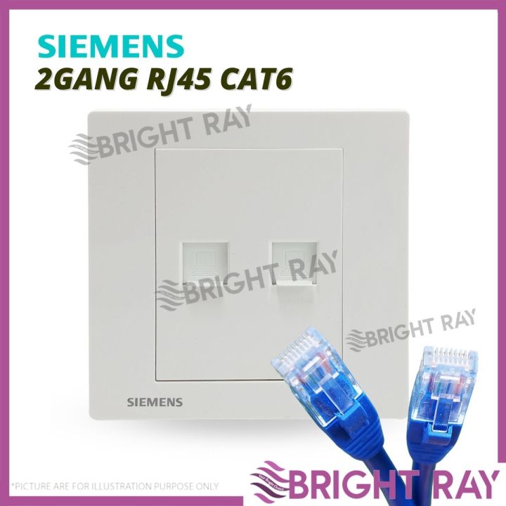 SIEMENS Delta 2 Gang RJ45 CAT6 Faceplate RJ45 Wall Socket Network ...