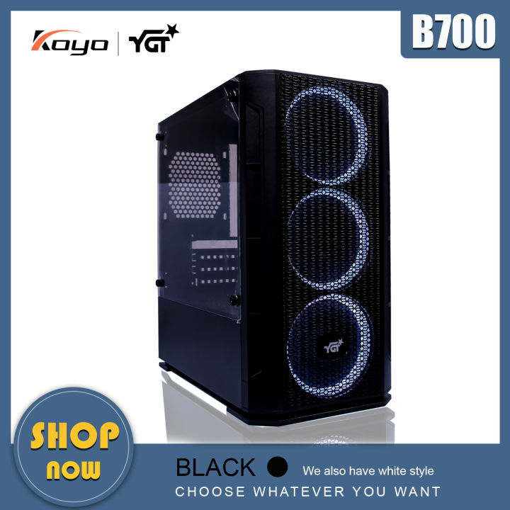 YGT B-700 Tempered Glass Gaming PC Desktop computer Case M-ATX/MINI-ITX ...
