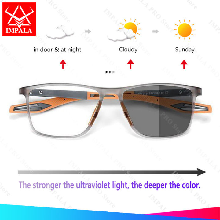 IMPALA JP6007W Dual Use Photochromic Myopia Eyeglasses for Men and ...